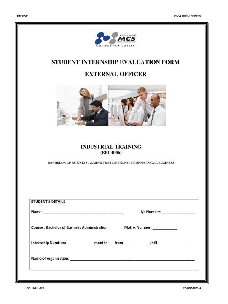 Industrial Training Form - External | PDF | Performance Appraisal ...