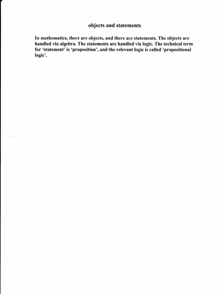 Objects and Statements | PDF