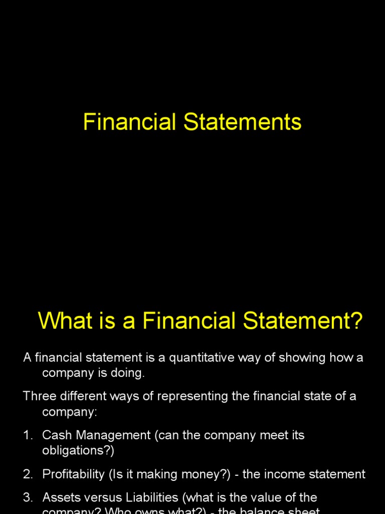 Financial Statements | PDF | Debits And Credits | Balance Sheet