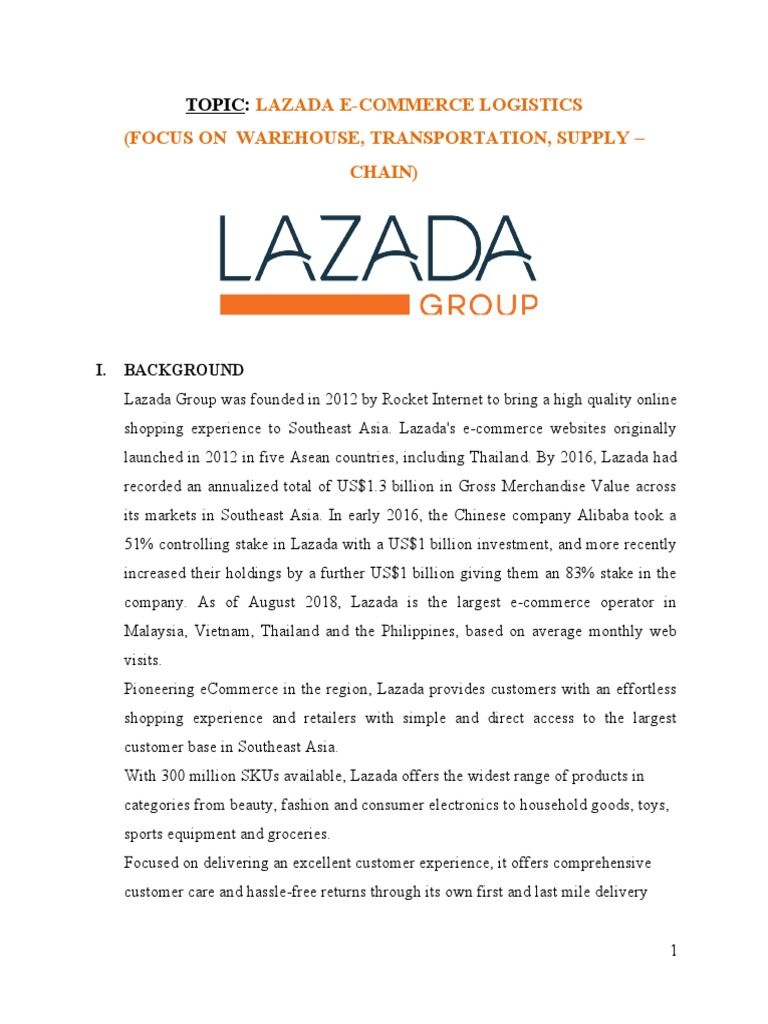 SC - Lazada - Introduction and Background | PDF | E Commerce | Business