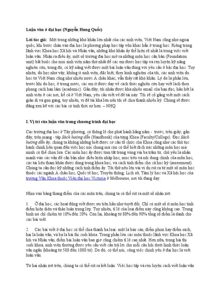 Luan Van o Dai Hoc - Nguyen Hung Quoc | PDF