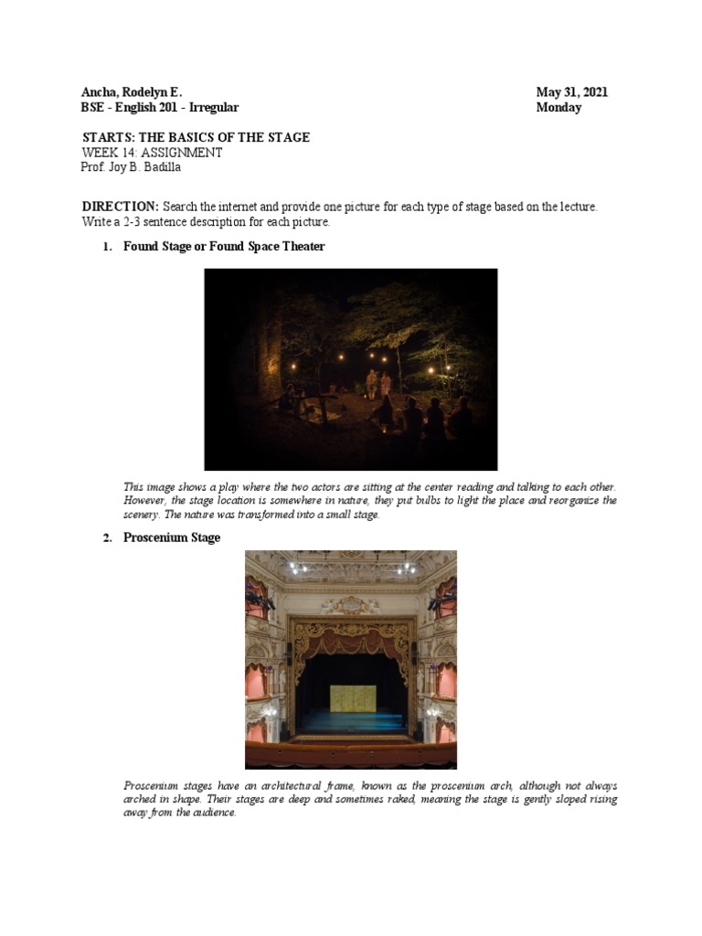 Ancha, Rodelyn E. STARTS WEEK14 Assignment | PDF | Theatre | Components