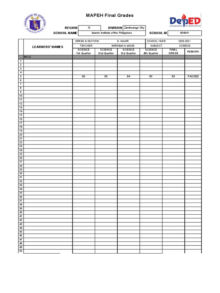 TLE Grading Sheet | PDF