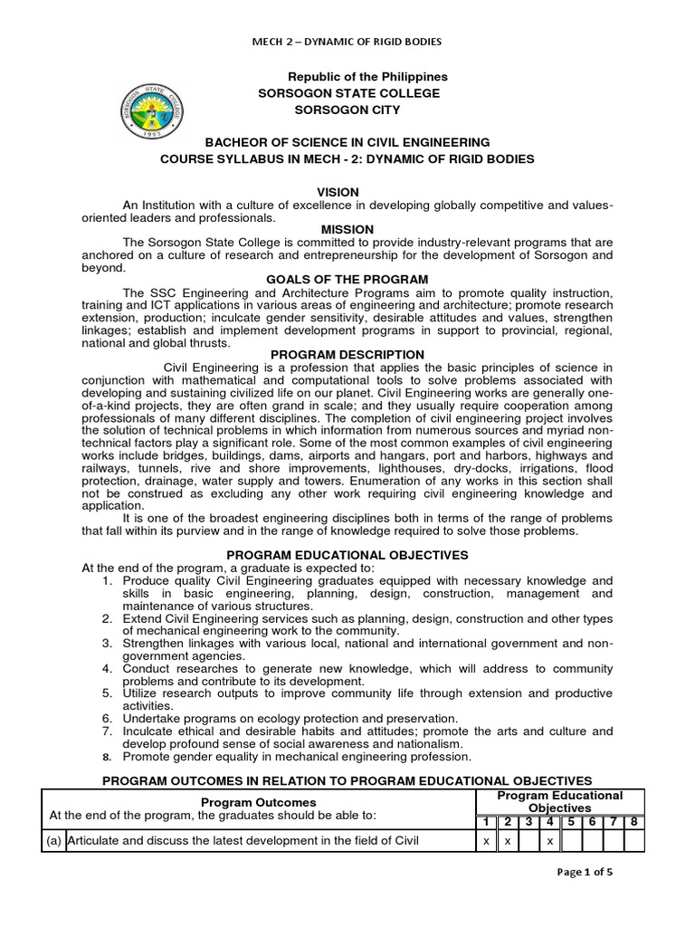 CE - MECH - 2 DYNAMIC OF RIGID BODIES (2nd Semester S.Y. 2020-2021 ...