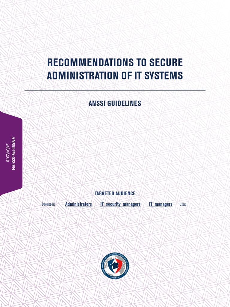 Guide Anssi Secure Admin Is Pa 022 en v2 | PDF | Virtual Machine | Computer Network