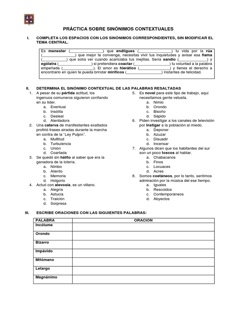 Sinónimos Contextuales | PDF