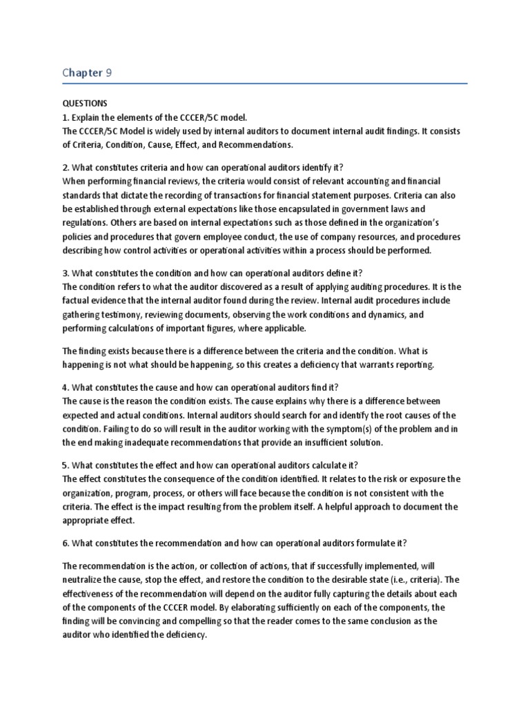 Chapter9 | PDF | Audit | Internal Audit