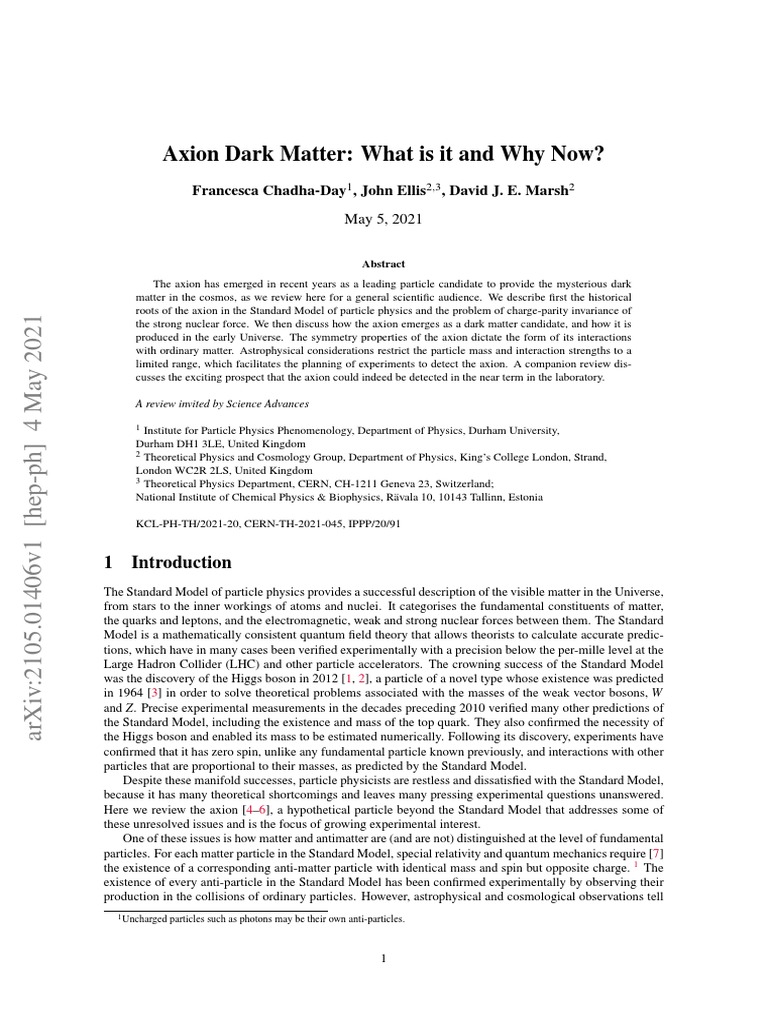 Axion Review 2105.01406 | PDF | Standard Model | Particle Physics