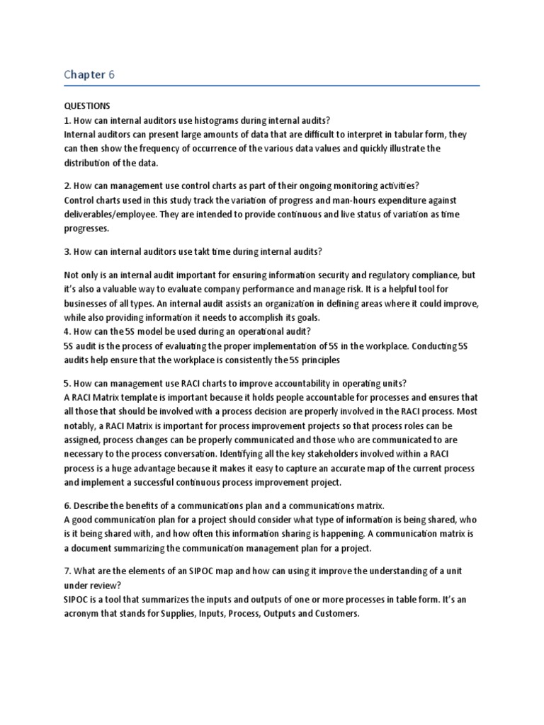 9 Chapter6 | PDF | Internal Audit | Audit