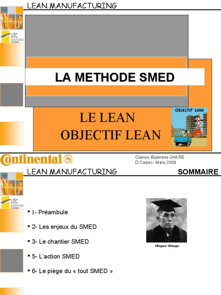 UTC Formation 2009 Le SMED | PDF | Lean (production) | Production et fabrication