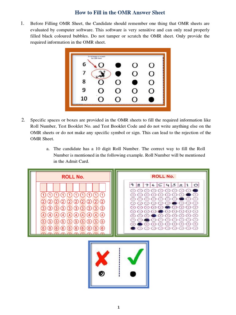 How to correctly fill out an OMR answer sheet | PDF | Computing