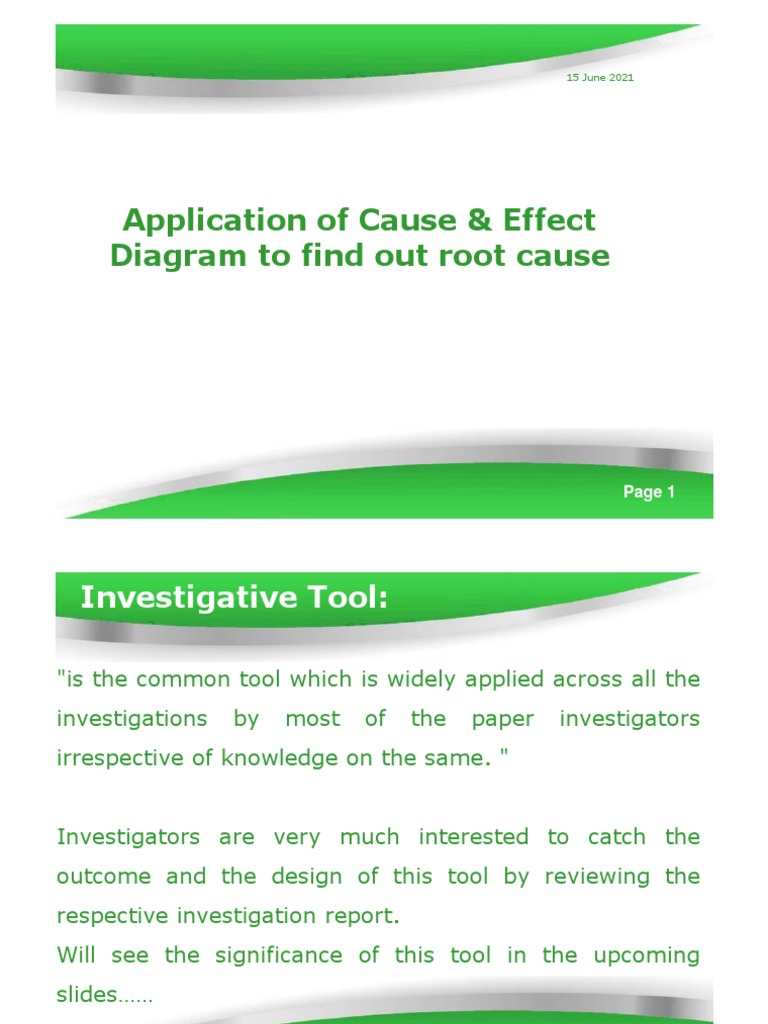 Application of Cause & Effect Diagram To Find Out Root Cause | PDF ...
