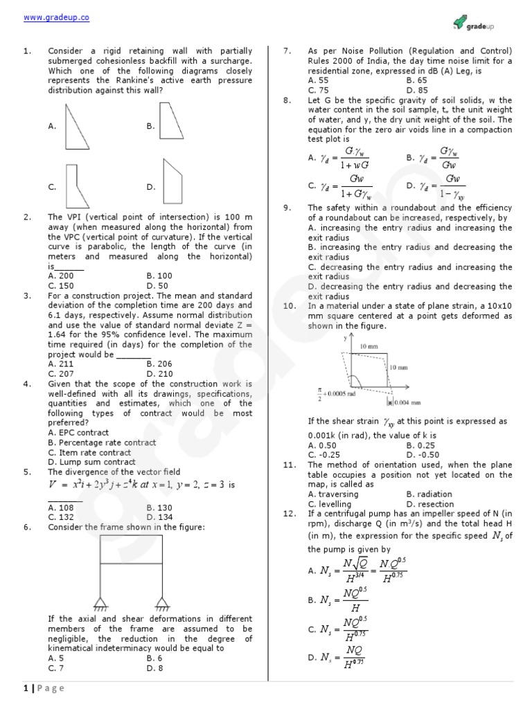 Civil Engineering 2017 - Set 2 Watermark - PDF 35 | PDF | Soil ...