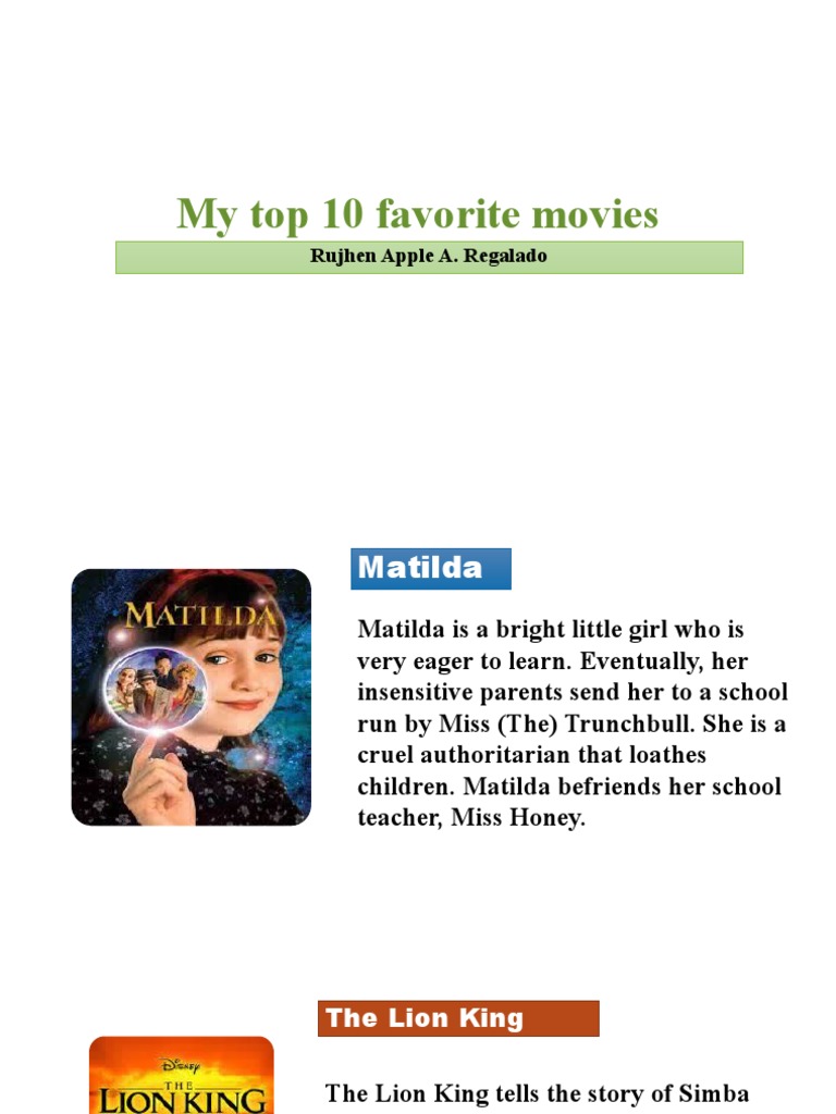 My Top 10 Favorite Movies | PDF
