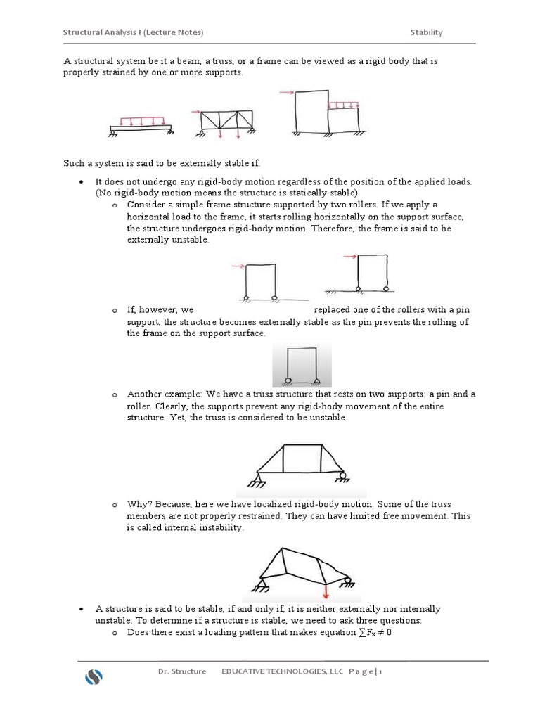 Structural Analysis: Stability | PDF | Truss | Structural Analysis