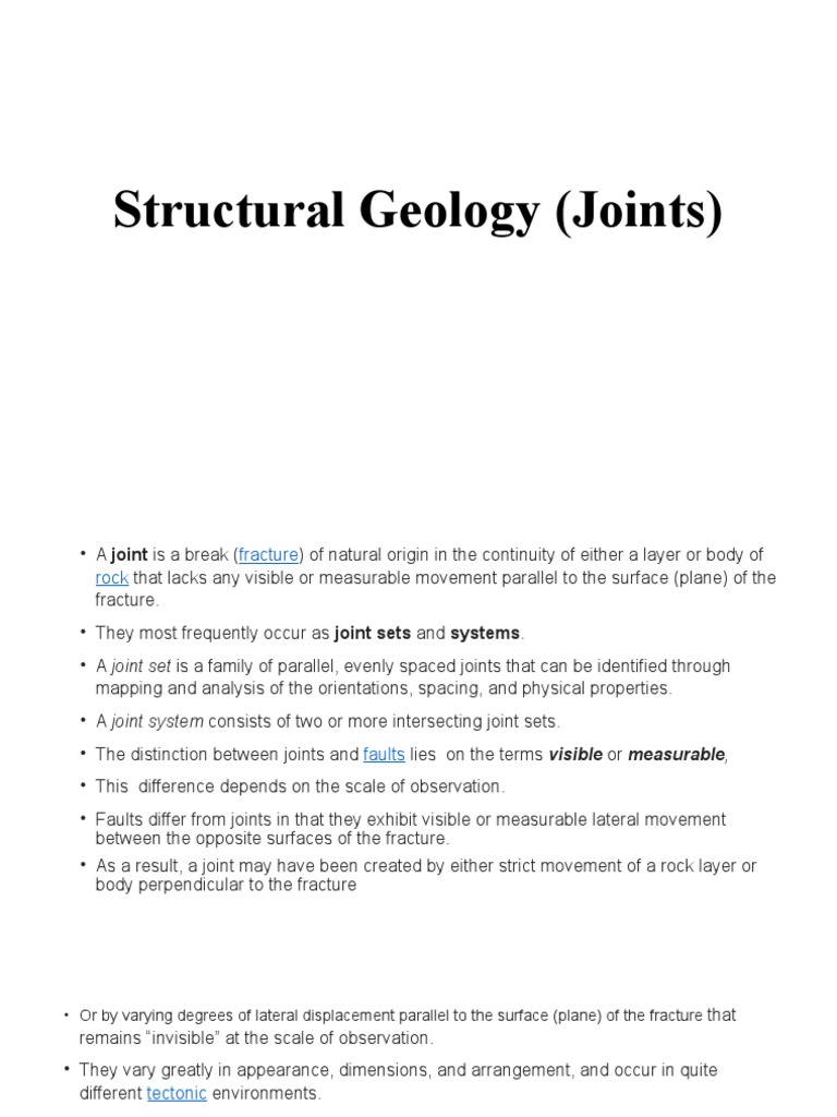 Structural Geology (Joints) | PDF | Geology | Earth Sciences