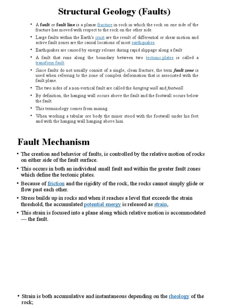 Structural Geology (Faults) | PDF | Fault (Geology) | Geology