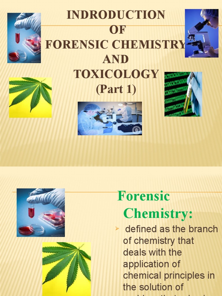 Indroduction OF Forensic Chemistry AND Toxicology (Part 1) | PDF ...