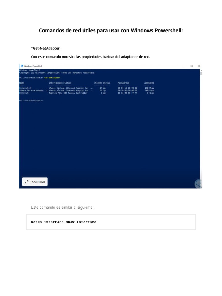 COMANDOS de Red Windows Powershell | PDF