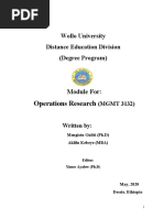 Operations Research MCQ's With Answers | PDF | Mathematical Optimization | Linear Programming