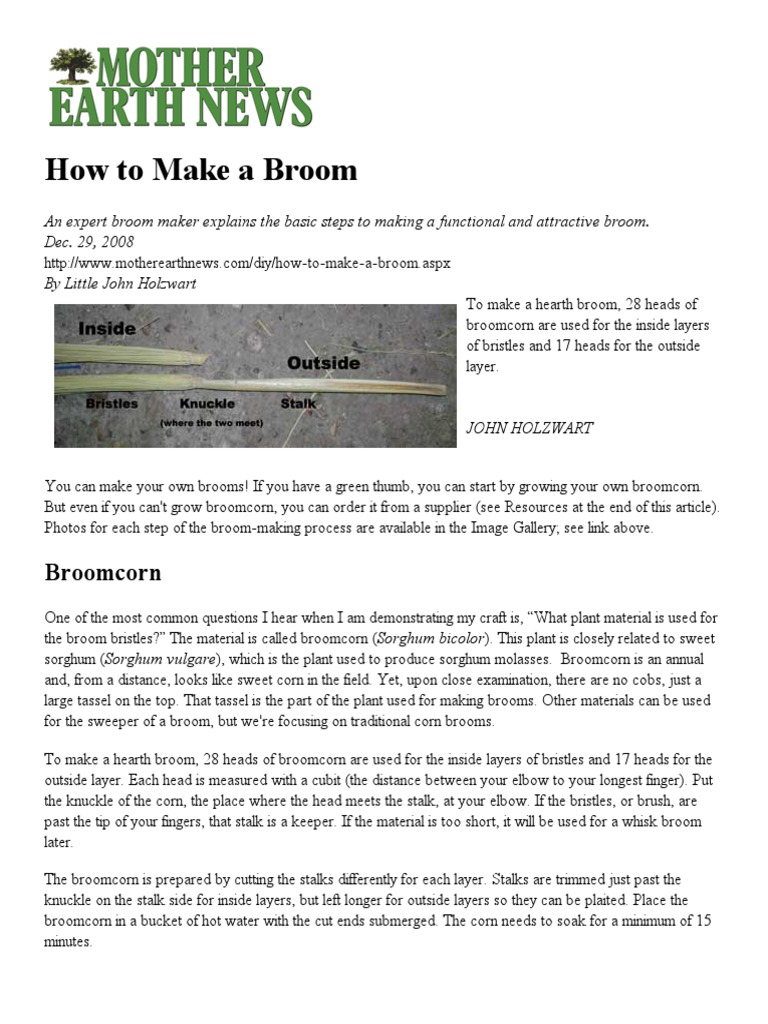 How To Make A Broom: Broomcorn | PDF