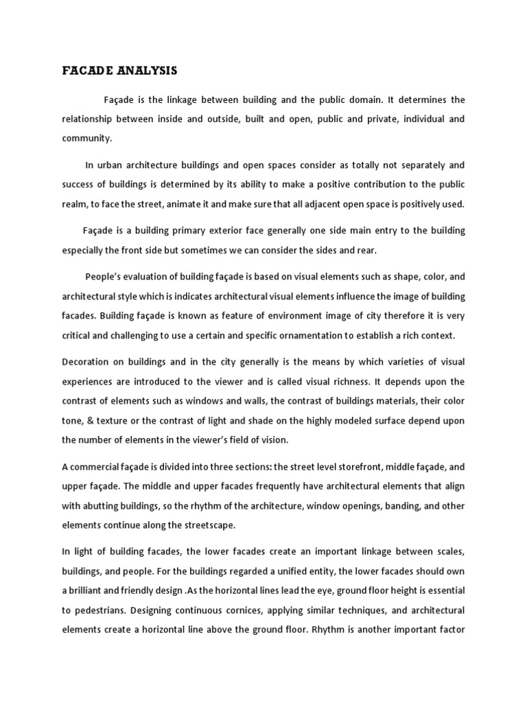 Facade Analysis | PDF | Window | Street