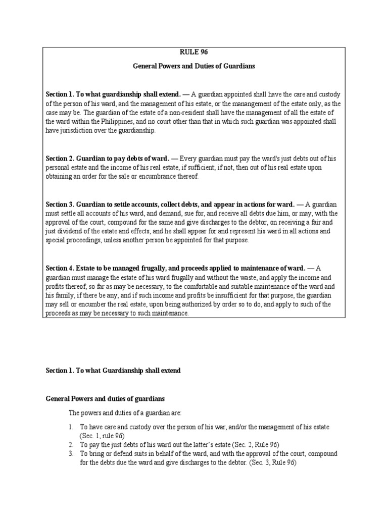 Rule 96 1 | PDF | Legal Guardian | Legal Concepts