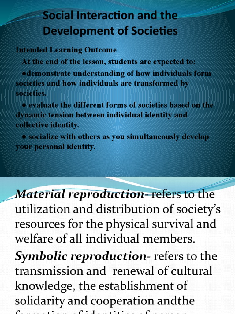 Social Interaction and The Development of Societies | PDF | Society ...