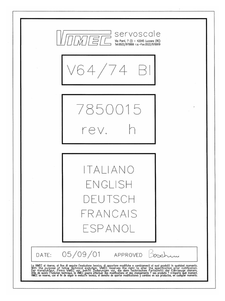 Vimec V64 B.I. Electronica | PDF