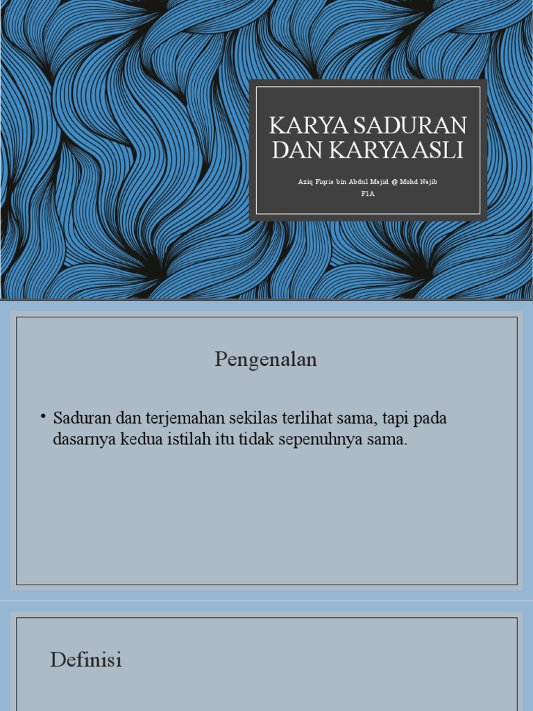 Karya Saduran Dan Karya Asli | PDF | Seni & Disiplin Bahasa | Kajian ...