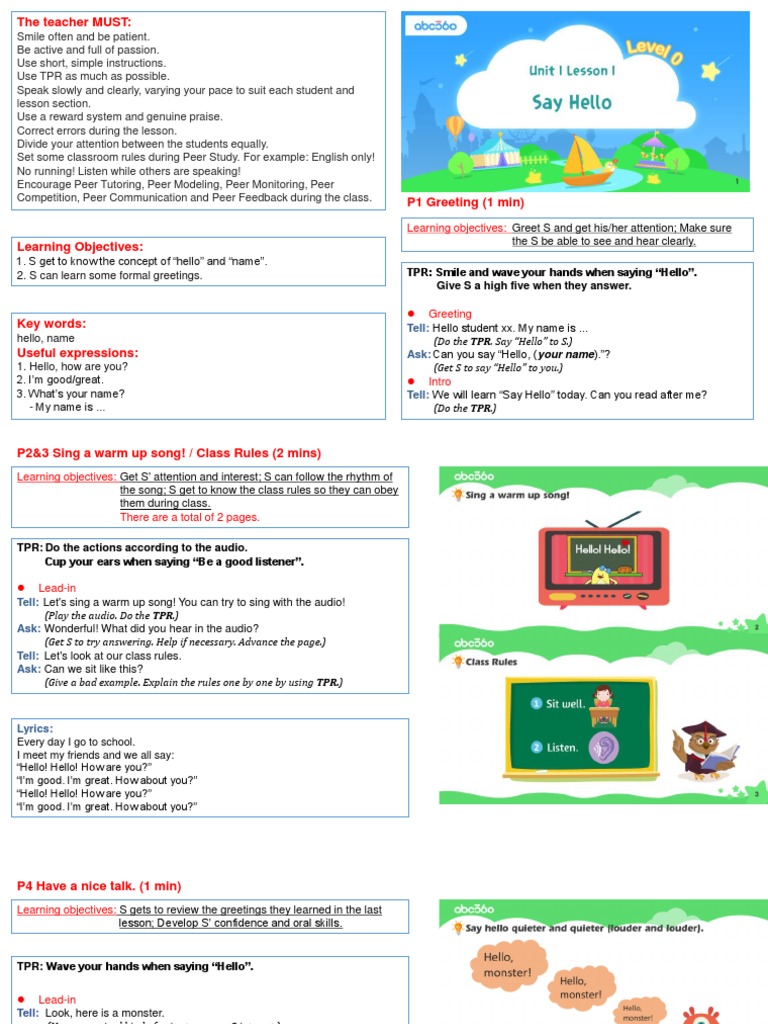 Abc Sample Lesson | PDF | Communication | Cognition
