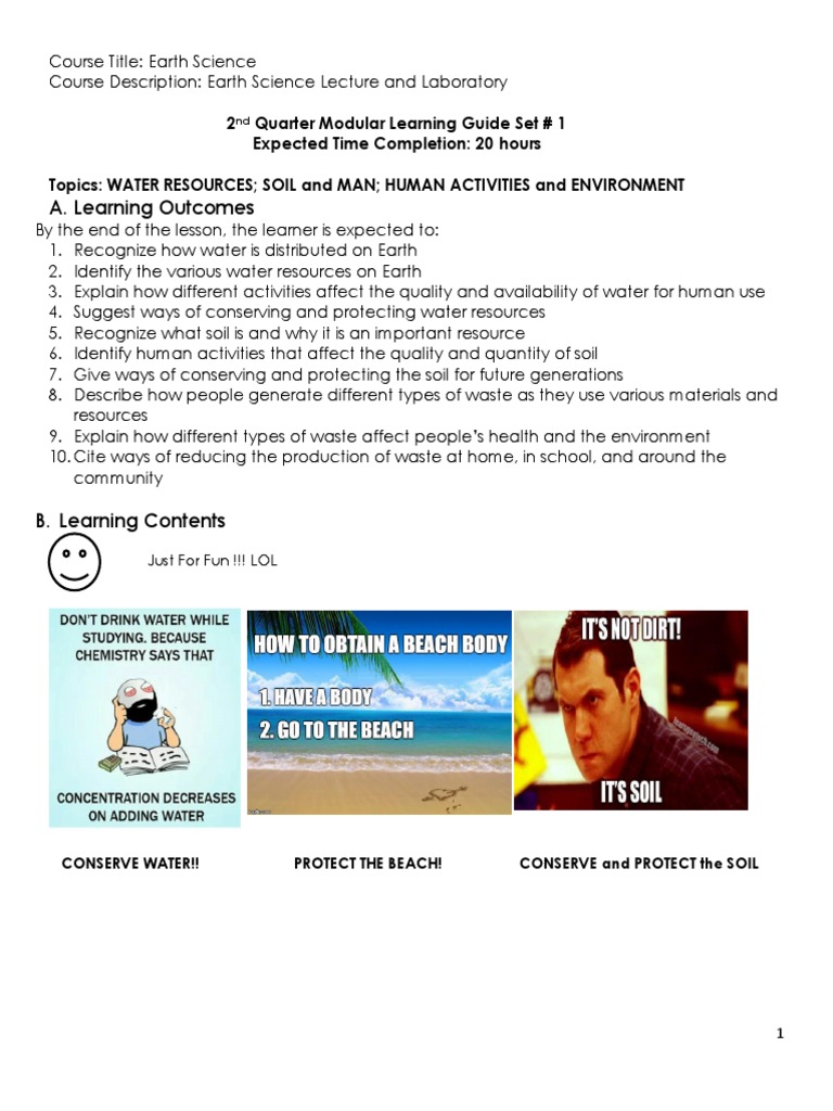 Earth Science MLG 4 | PDF | Aquifer | Soil