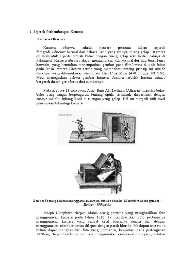 Sejarah Perkembangan Kamera | PDF