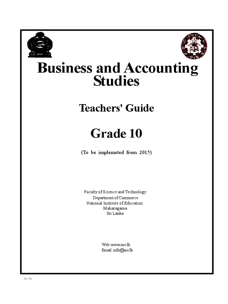 Grade 10 Business & Accounting Guide | PDF | Bookkeeping | Debits And ...