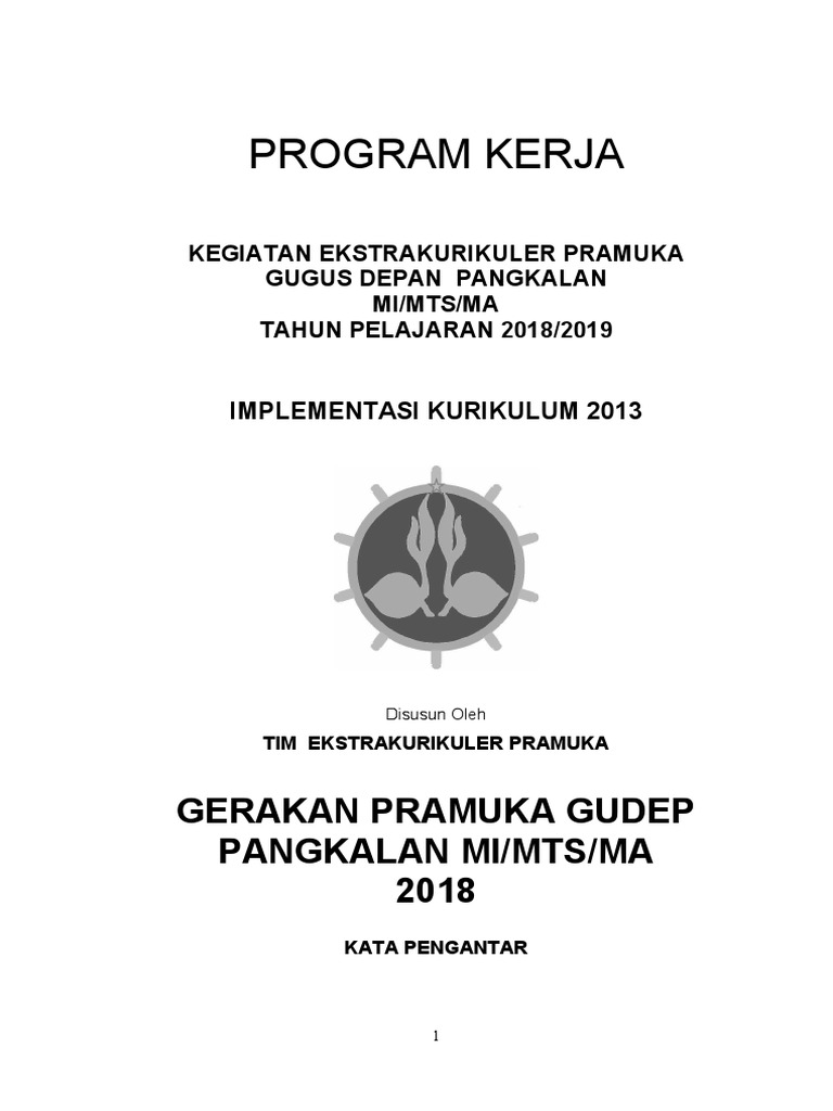 Program Kerja Ekstrakurikuler Pramuka | PDF | Bisnis | Seni