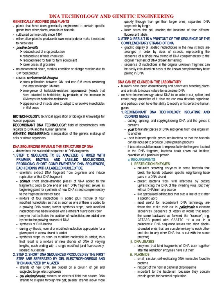 DNA Technology & Genetic Engineering | PDF | Dna | Molecular Cloning