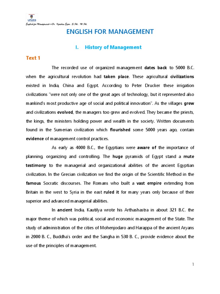 History of Management Evolution | PDF | Civilization | Egypt