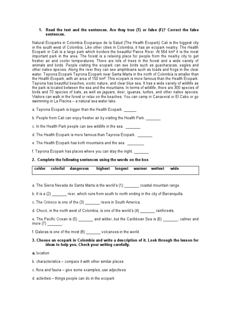 Reading Comprehension Comparatives | PDF | Organisms