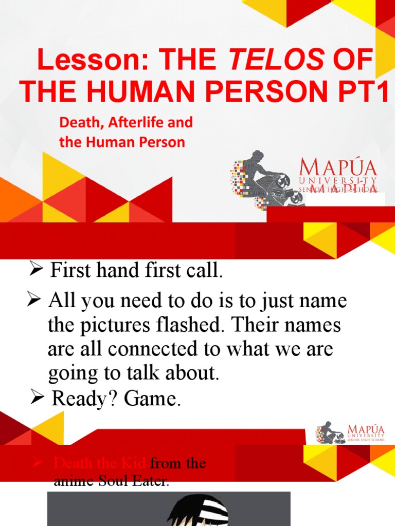 PHL01 CO6.1 The Telos of The Human Person | PDF | Soul | Death