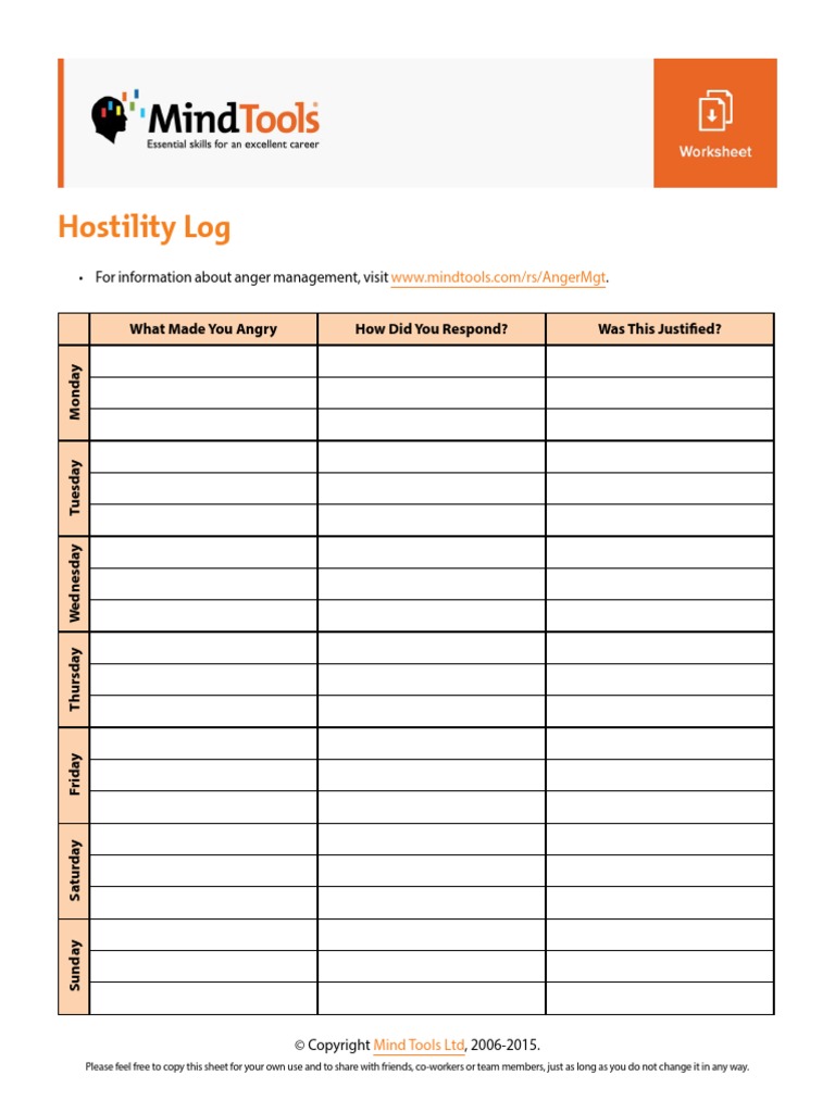 Hostility Log | PDF | Career & Growth | Self-Improvement