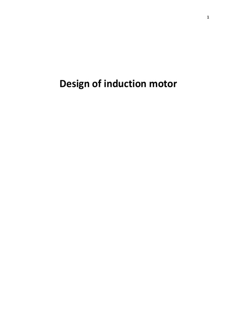 Design of Induction Motor v3 | PDF | Electric Motor | Mechanical ...