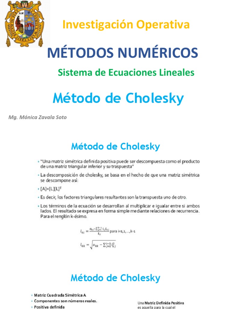 Método de Cholesky - Teoría | PDF