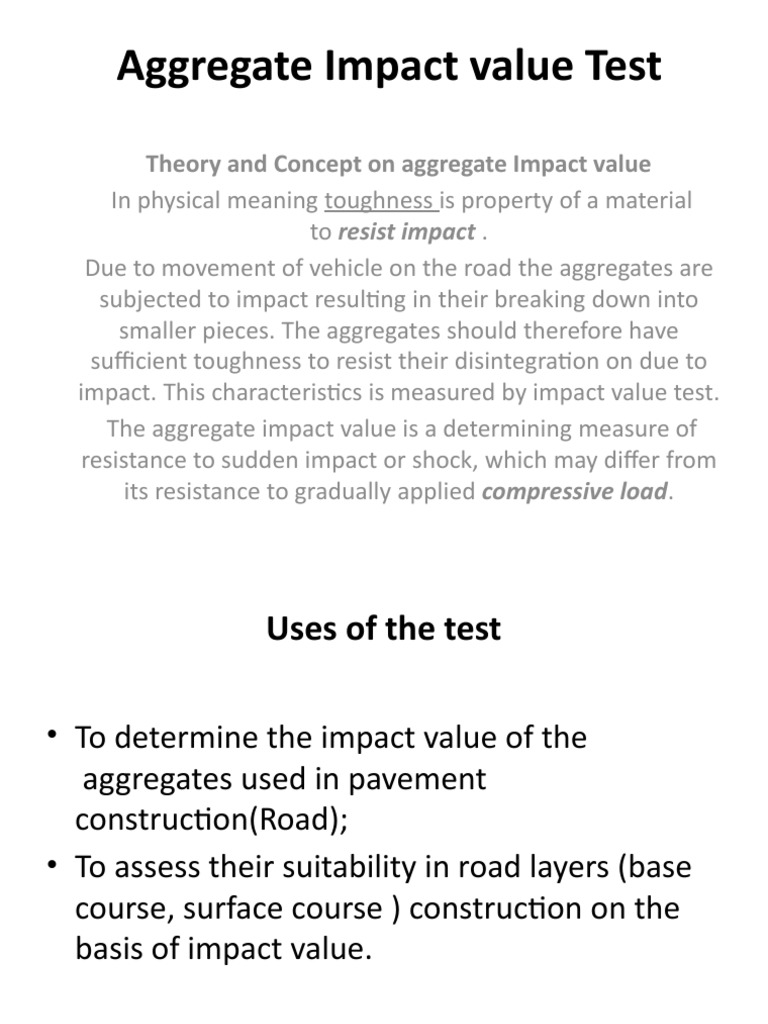 Aggregate Impact Value Test | PDF | Road Surface | Concrete