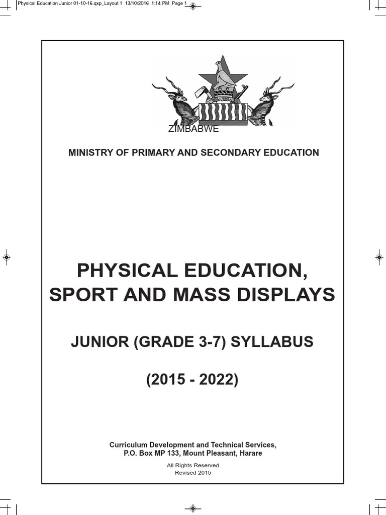 Physical Education, Sport and Mass Displays: Junior (Grade 3-7 ...