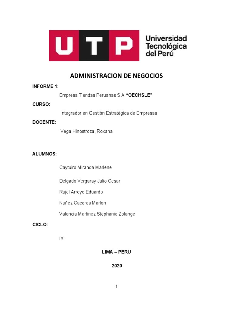 Informe OECHSLE | PDF | Marketing | Planificación