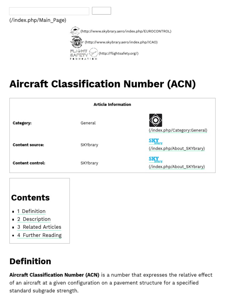 Aircraft Classification Number (ACN) | PDF | Aviation