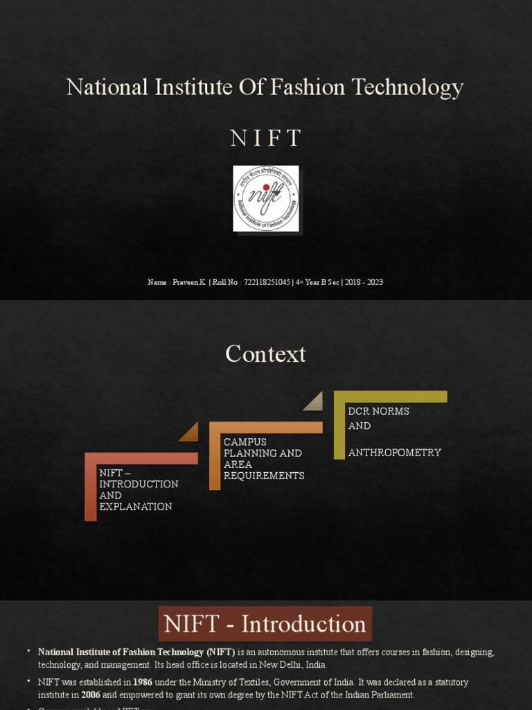 National Institute of Fashion Technology | PDF