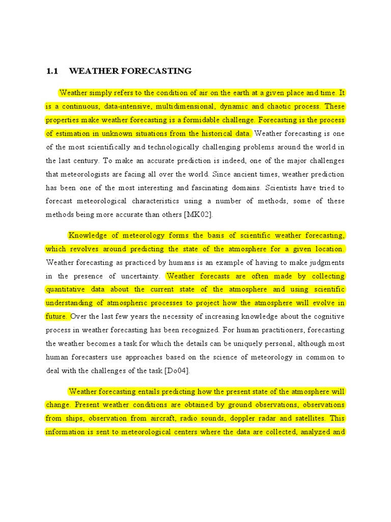 1.1 Weather Forecasting | PDF | Weather Forecasting | Numerical Weather ...