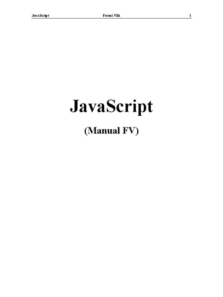 Manual de Java Script Practico | PDF | HTML | Script Java