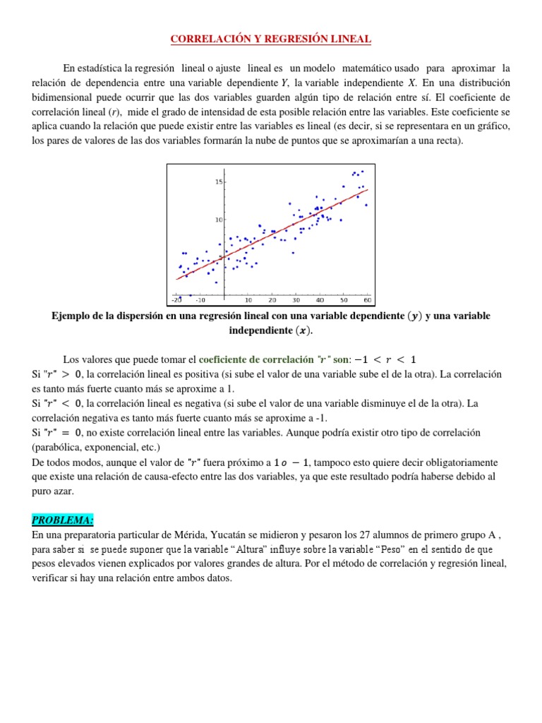 Correlación y Regresión Lineal Aplicada | PDF | Regresión lineal ...